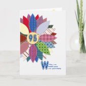 95 years old, stitched flower birthday card | Zazzle