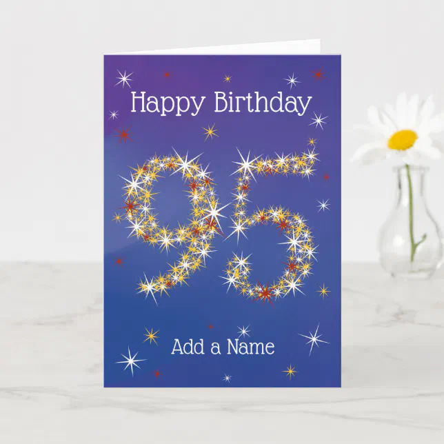 95th Birthday - 95 in Stars - Blue - Age 95 Card | Zazzle