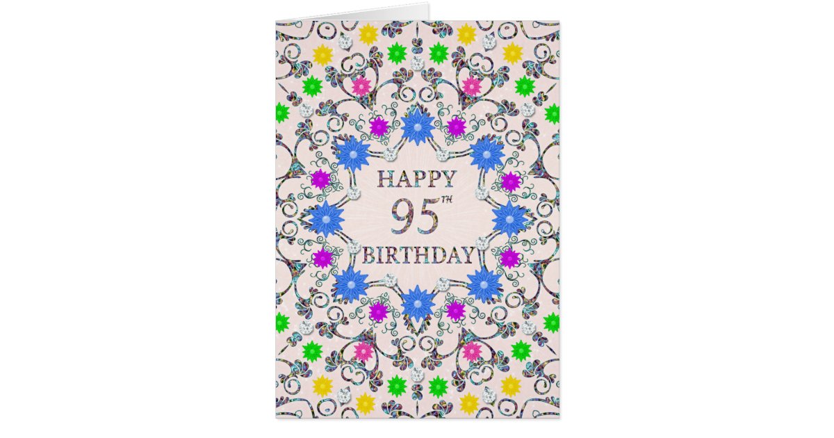95th Birthday Abstract Flowers | Zazzle