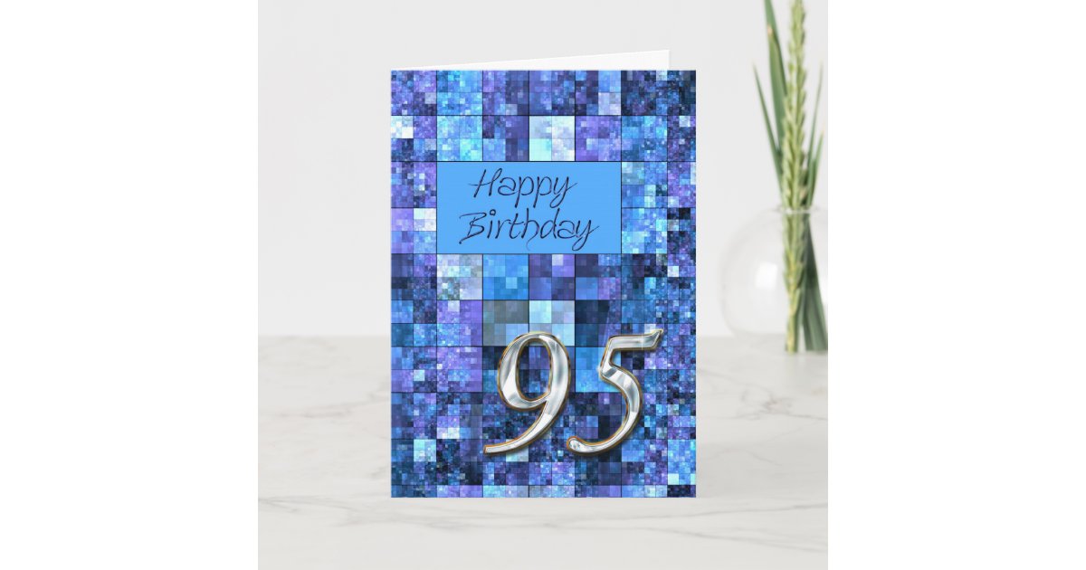 95th Birthday card with abstract squares. | Zazzle