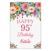 95th Birthday Floral Flowers Extra Large Jumbo Card | Zazzle