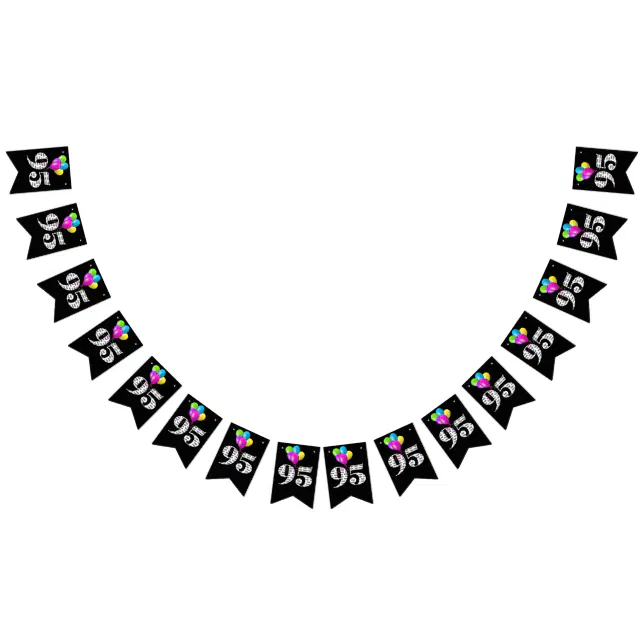 95th birthday party balloons bunting flags | Zazzle
