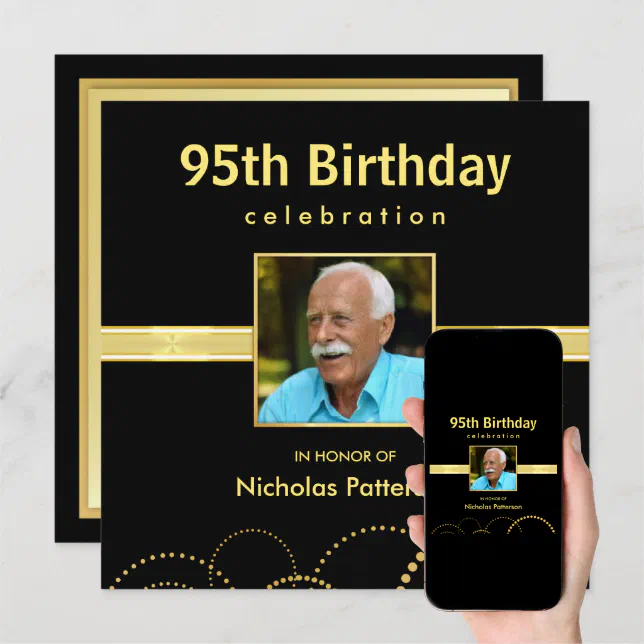 95th Birthday Party Invitations - Photo Optional | Zazzle