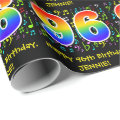 96th Birthday: Colorful Music Symbols, Rainbow 96 Wrapping Paper | Zazzle