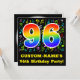 96th Birthday Party: Fun Music Symbols, Rainbow 96 Invitation | Zazzle