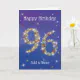 96th Birthday - Star Numbers - Blue - Age 96 Card | Zazzle