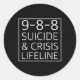 988 - Suicide Awareness Crisis Lifeline 988 Classic Round Sticker | Zazzle