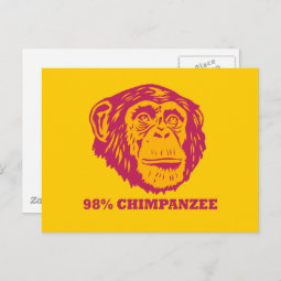98% Chimpanzee Postcard | Zazzle