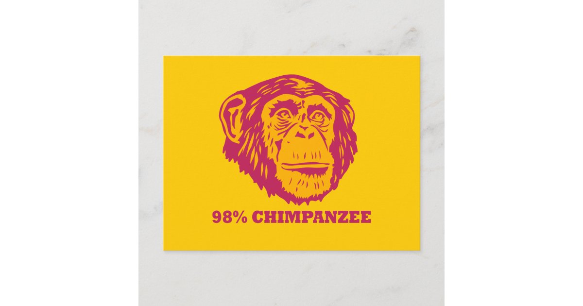 98% Chimpanzee Postcard | Zazzle