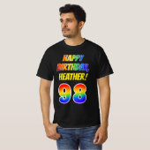 98th Birthday — Bold, Fun, Rainbow 98, Custom Name T-Shirt | Zazzle