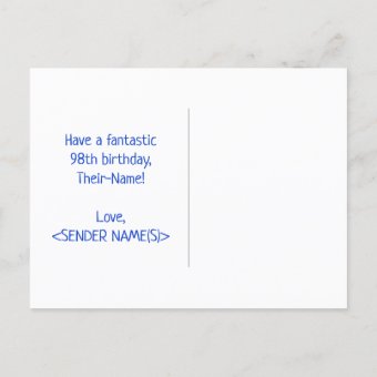 98th Birthday: Bold, Fun, Simple, Rainbow 98 Postcard | Zazzle