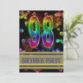 98th Birthday party Invitation with bubbles | Zazzle