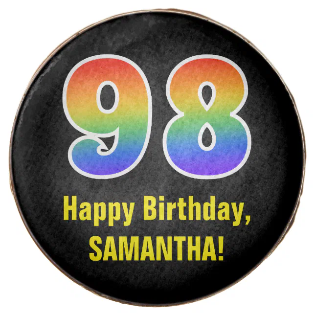 98th Birthday - Rainbow Spectrum Pattern Number 98 Chocolate Covered ...