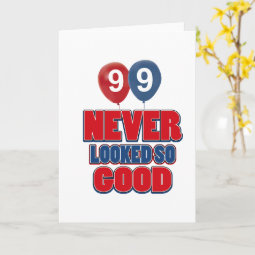 99 year old birthday designs card | Zazzle