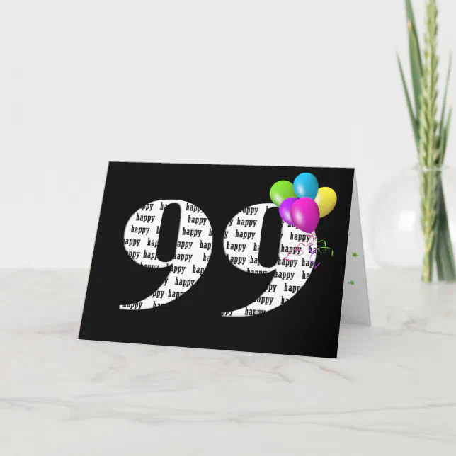 99th birthday balloon bouquet card | Zazzle