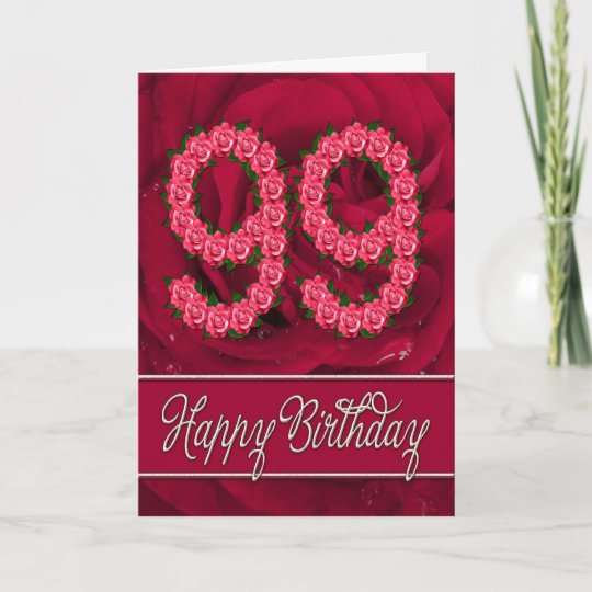 99th birthday card with roses and leaves | Zazzle.com