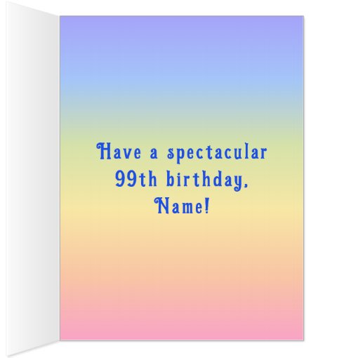 99th Birthday: Fun Cake & Candles, w/ Custom Name Card | Zazzle