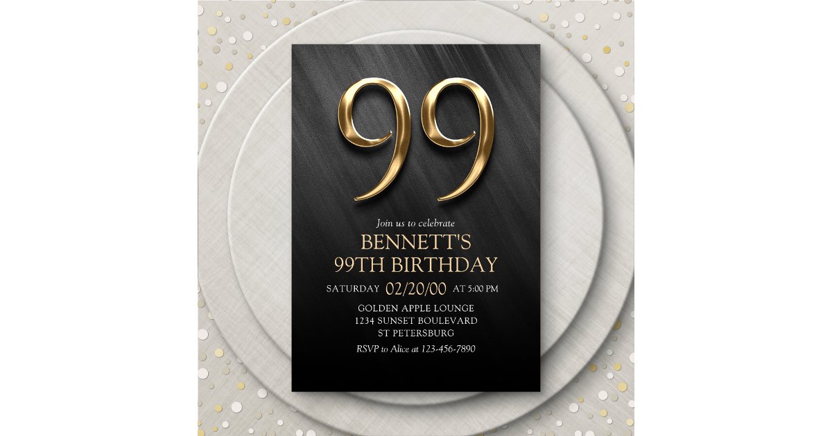 99th Birthday Invitation | Zazzle
