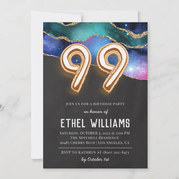99th Birthday Party Invitation | Zazzle