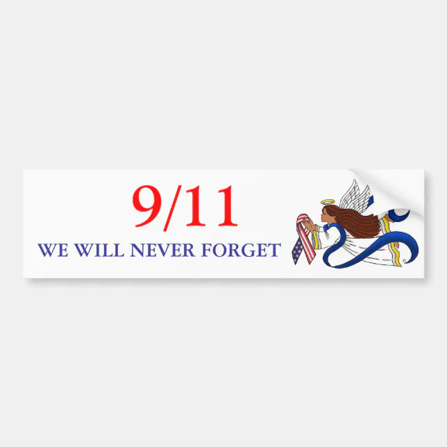 9/11 Memorial Ribbon, Ethnic Angel Bumper Sticker | Zazzle