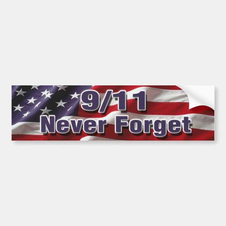 9/11 Never Forget Bumper Sticker | Zazzle