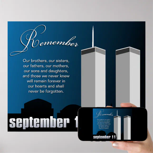 9/11 September 11th - WTC Remembrance Poster | Zazzle