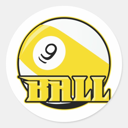 9 Ball Classic Round Sticker | Zazzle.com