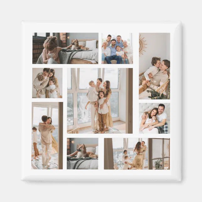 9 Custom Photo Collage Template Magnets | Zazzle