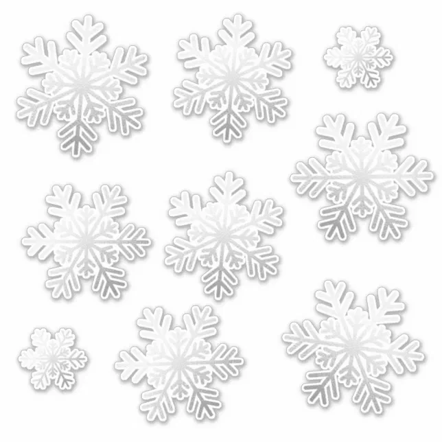 9 Different Sizes Silver Foil Snowflakes Vinyl Sticker | Zazzle