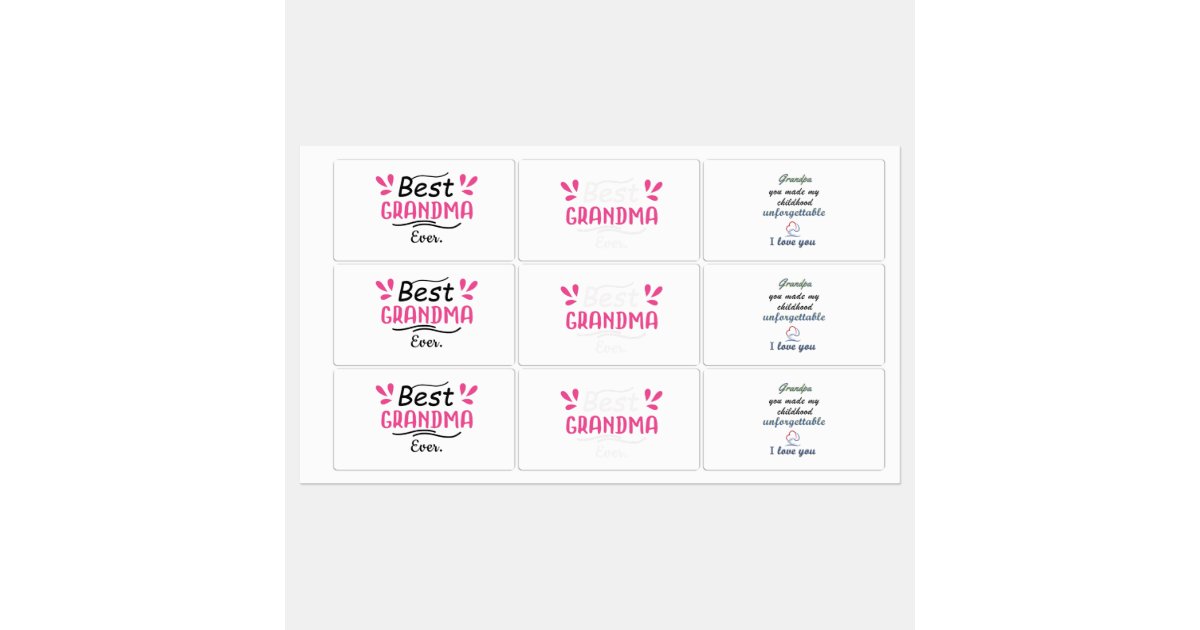9 Grandpa and Grandma stickers/ Best Grandma ever/ Labels | Zazzle