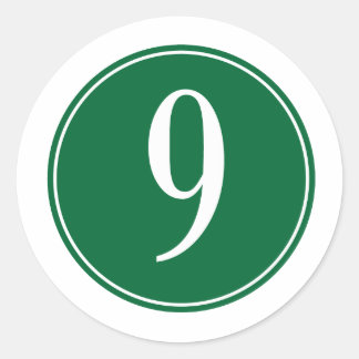#9 Green Circle Stickers