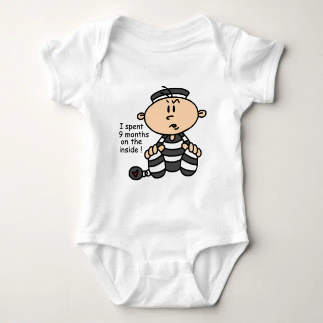 9 Months On The Inside Baby Prisoner Baby Bodysuit | Zazzle