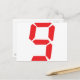 9 nine red alarm clock digital number postcard | Zazzle