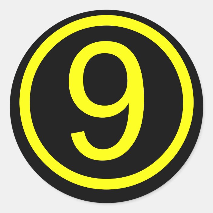 9 - number nine classic round sticker | Zazzle.com
