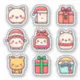 9-Pack Cute Kawaii Christmas Sticker Pack | Zazzle