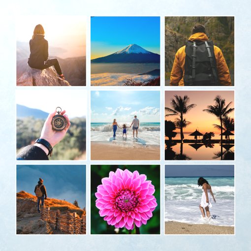 9 Photo Collage Nine Picture Gallery Customizable Wall Decal | Zazzle