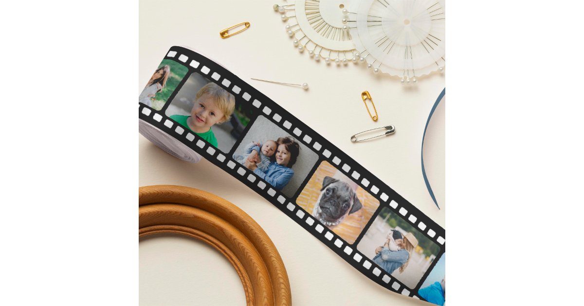 9 Photo Film Strip Satin Ribbon | Zazzle
