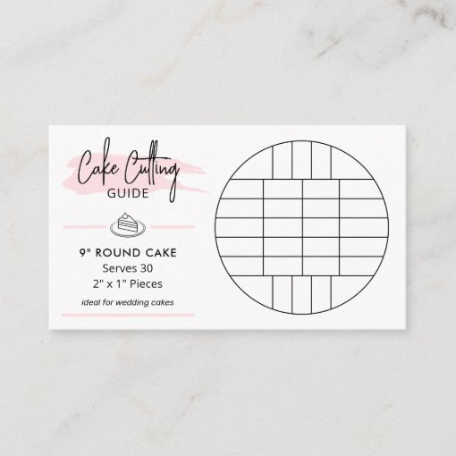 9" Round Cake Cutting Guide 2x1" Portions Size Enclosure Card | Zazzle