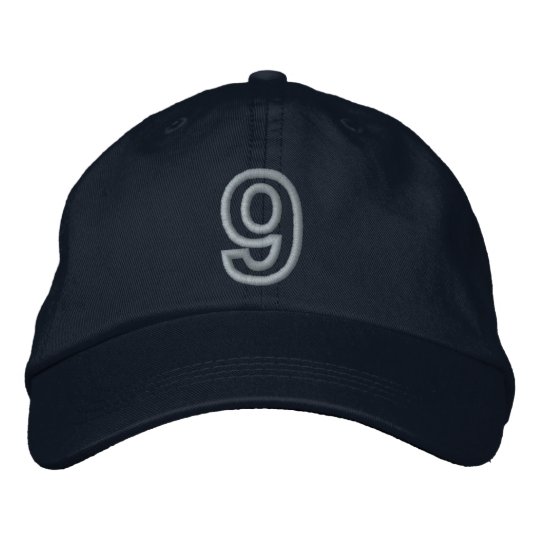 "9" Small Athletic Number Embroidered Baseball Hat | Zazzle.com