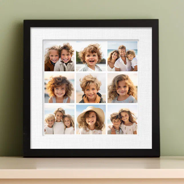 9 Square Collage - White Back Photo Print | Zazzle