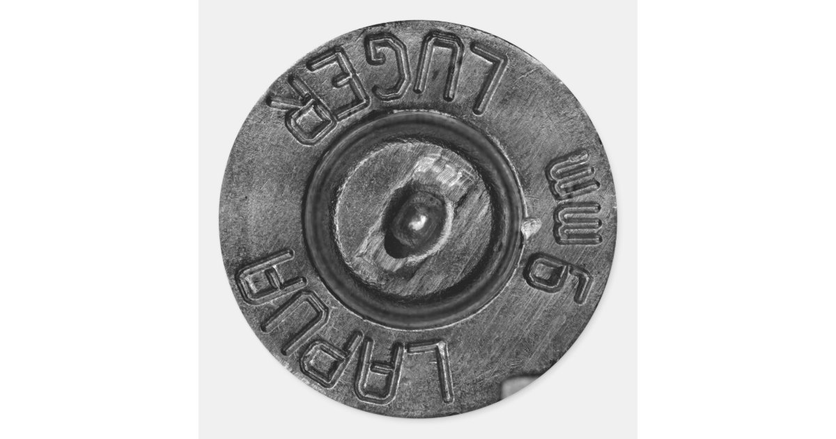 9mm Luger Classic Round Sticker | Zazzle
