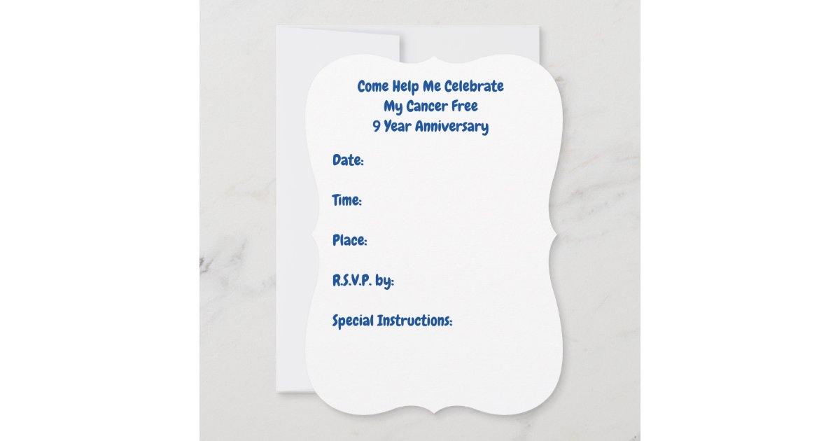 9th Cancer Anniversary Party Invitations | Zazzle