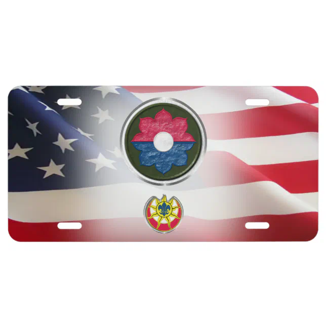 9th Infantry Division Customized Patch & Insignia License Plate | Zazzle
