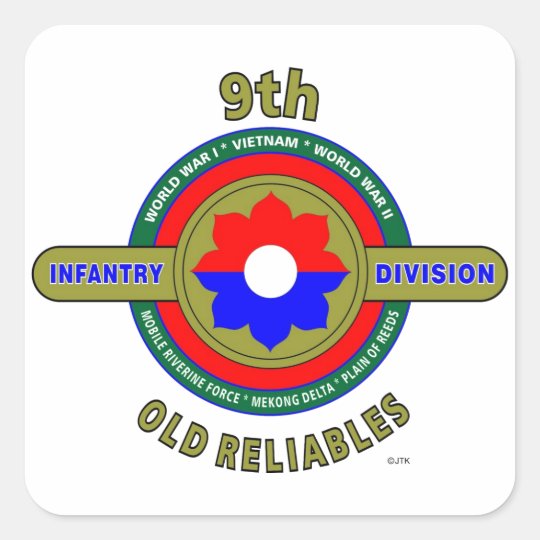 9TH INFANTRY DIVISION "OLD RELIABLES" SQUARE STICKER | Zazzle.com