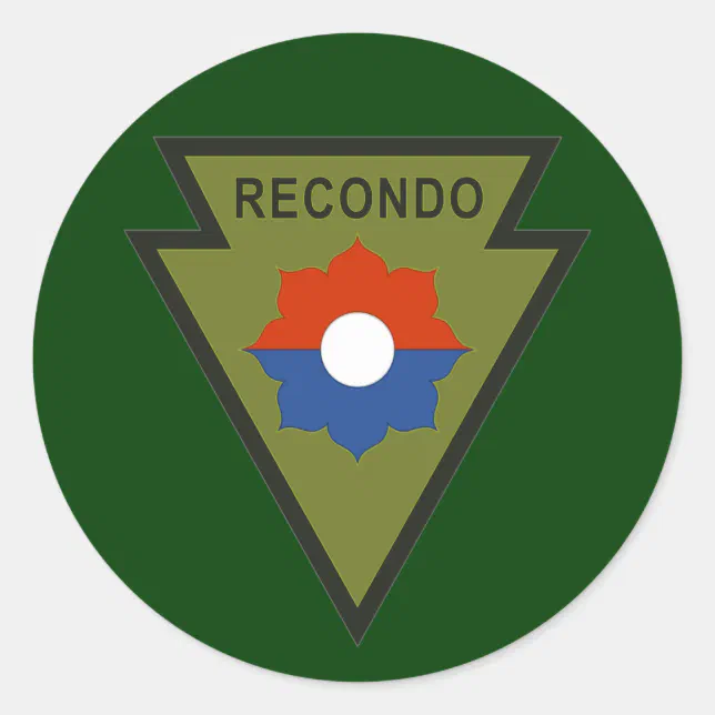 9th Infantry Division Recondo pocket patch 2 Classic Round Sticker | Zazzle