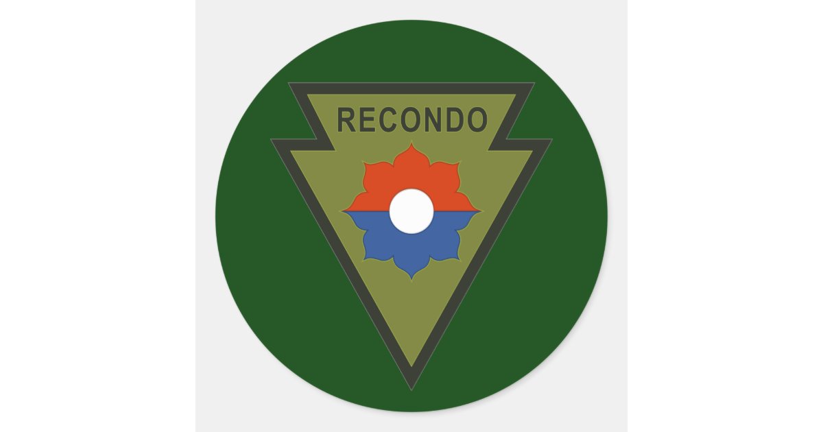 9th Infantry Division Recondo pocket patch 2 Classic Round Sticker | Zazzle