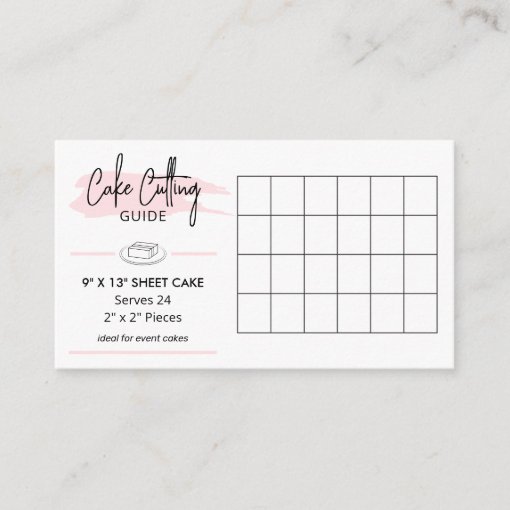 9x13" Sheet Cake Cutting Guide 2x2 Party Portions Enclosure Card | Zazzle