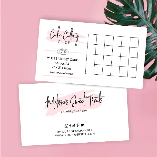 9x13" Sheet Cake Cutting Guide 2x2 Party Portions Enclosure Card | Zazzle