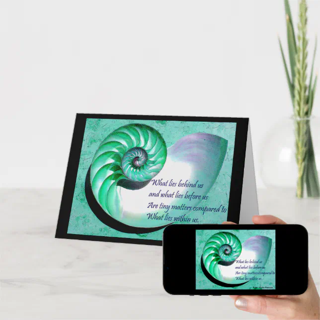 A04 Nautilus Shell Inspirational Quote Card 1 | Zazzle