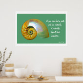 A06 Nautilus Shell Poster- Inspirational Quote.3 Poster | Zazzle